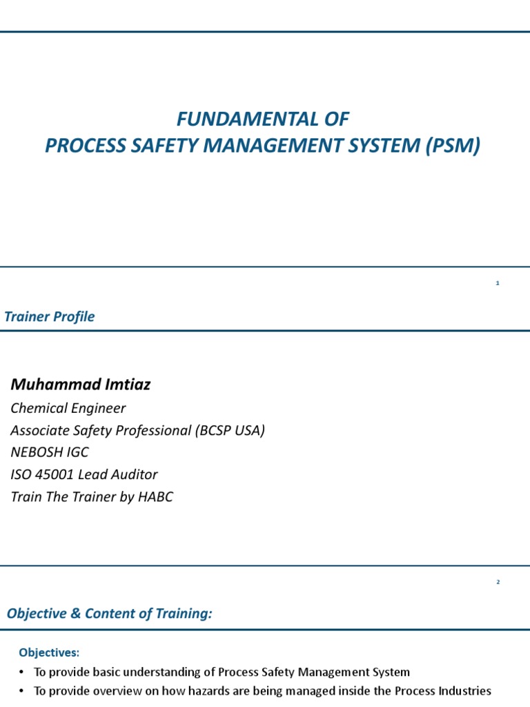 Process Safety Management Overview | PDF | Safety | Hazards