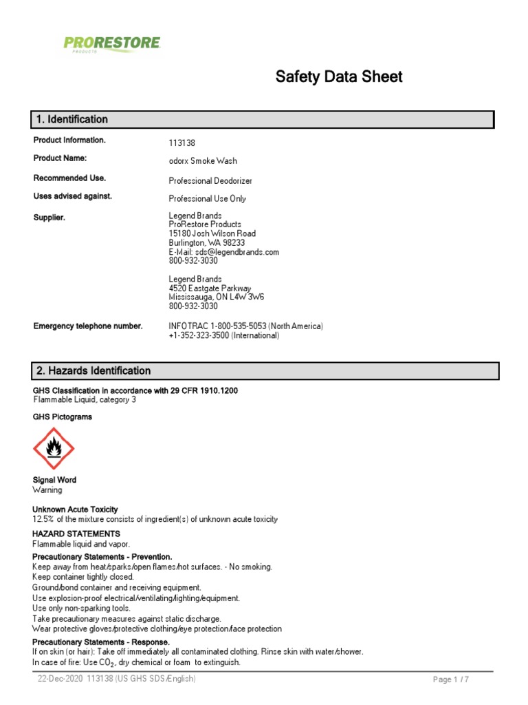 (Odor X) Smoke Wash | PDF | Toxicity | Carbon Dioxide
