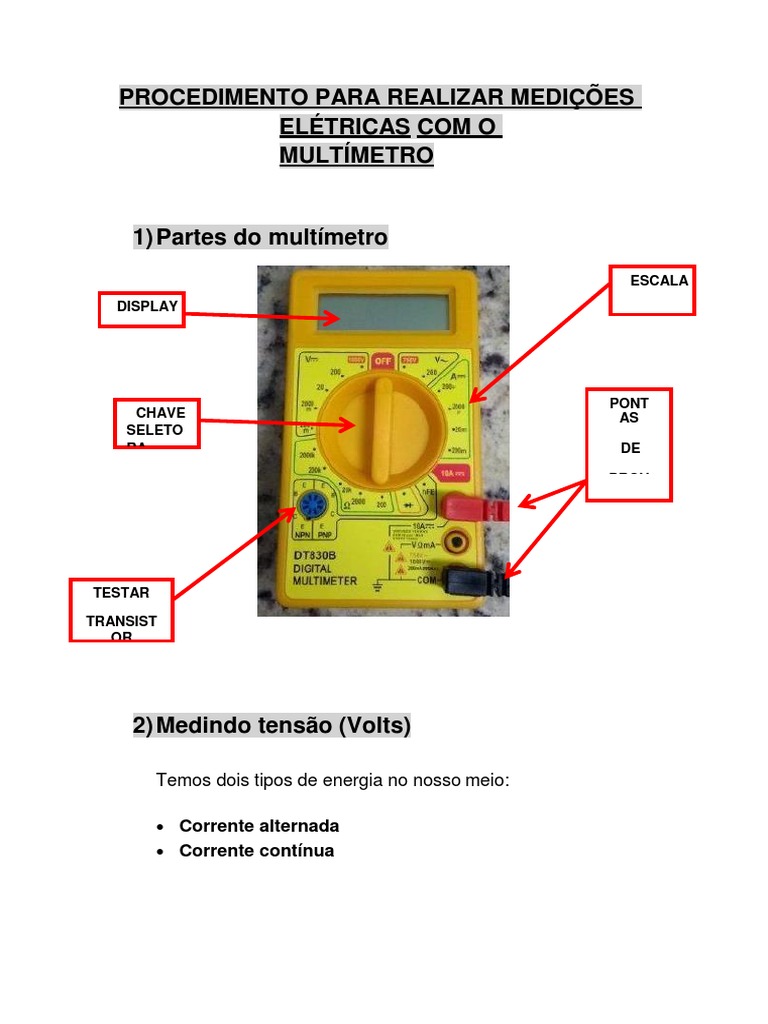 Manual Multimetro | PDF | Rede elétrica | Resistência elétrica e ...