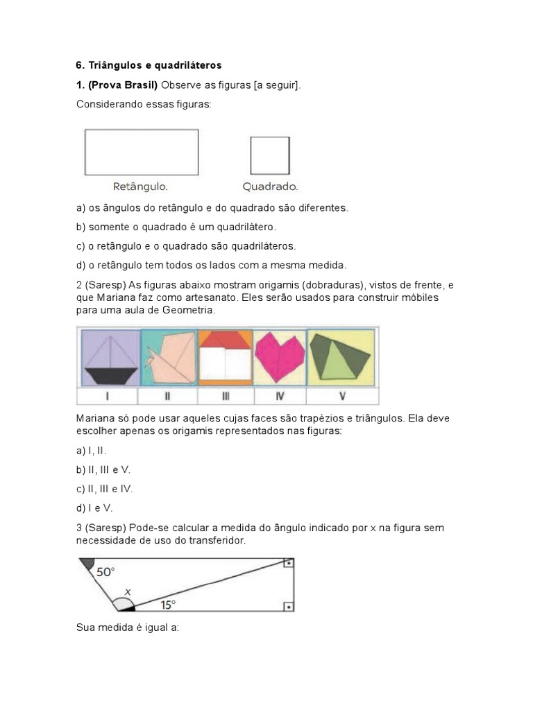 Triângulos E Quadriláteros Pdf