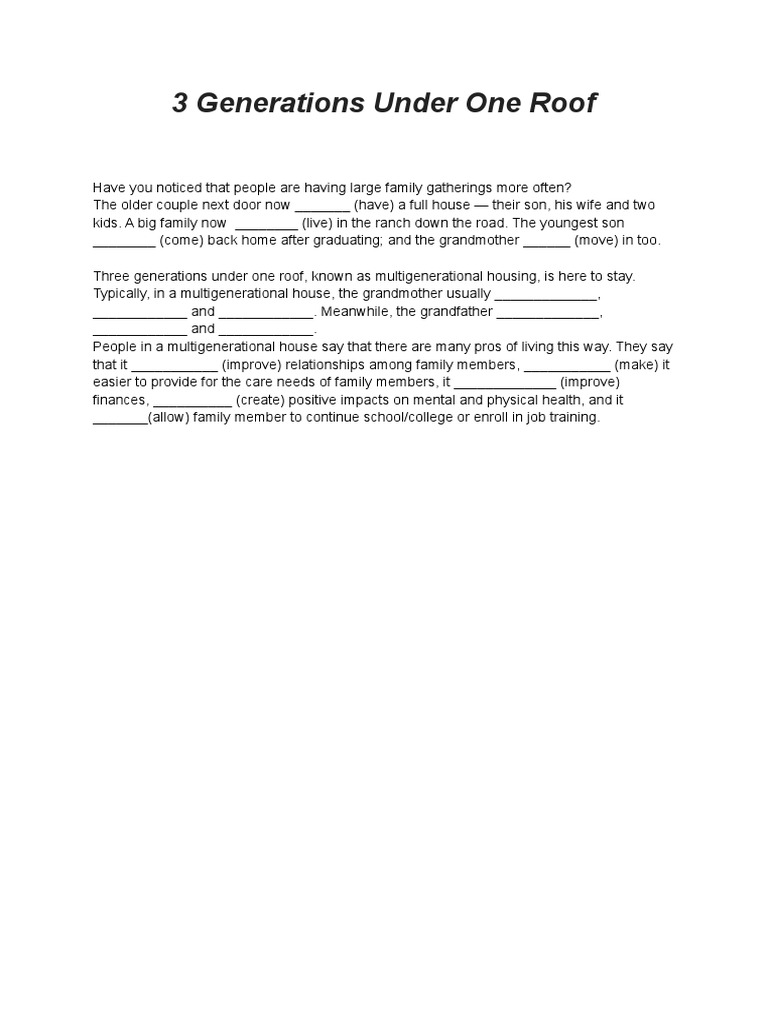 3 Generations Under One Roof | PDF