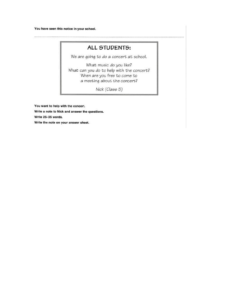 Concert Letter Writing | PDF