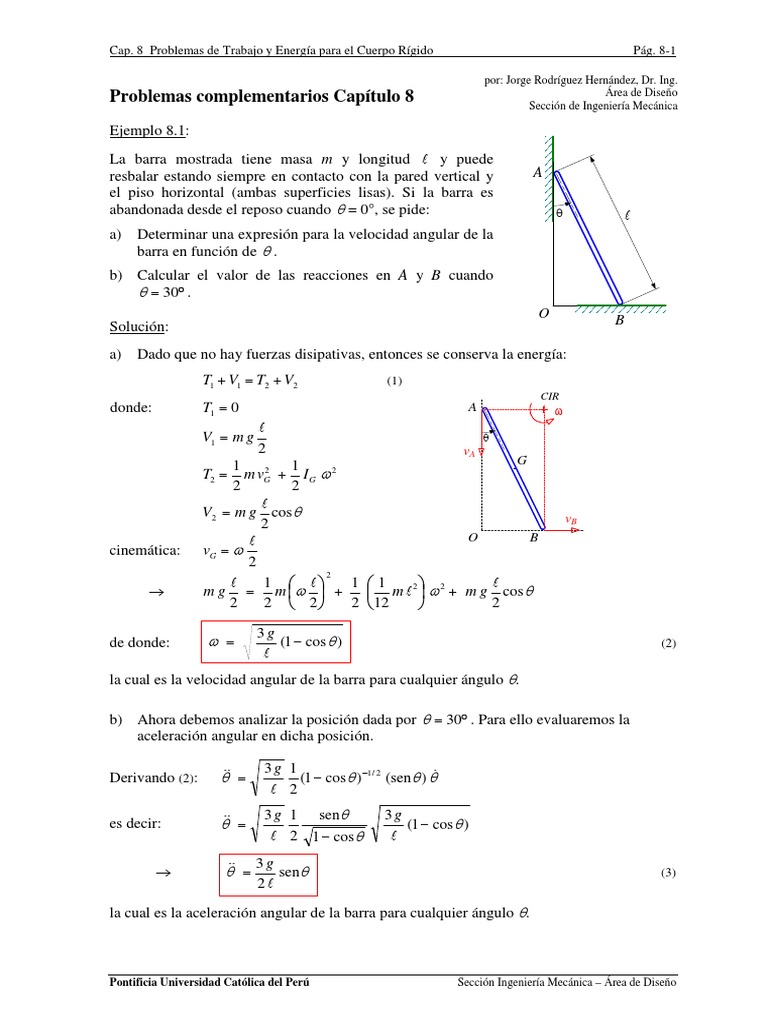 Cap8 Problemas de Trabajo y Energía CR | PDF | Oscilación | Ecuaciones