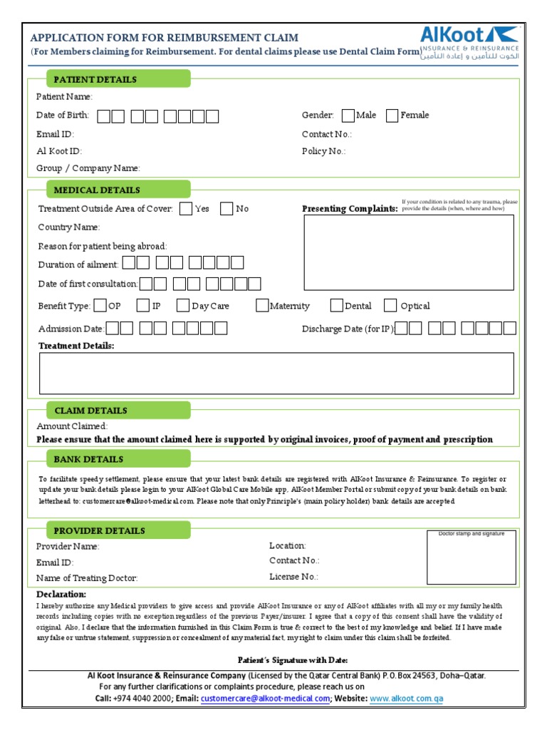 Claim Form General | Download Free PDF | Patient | Insurance
