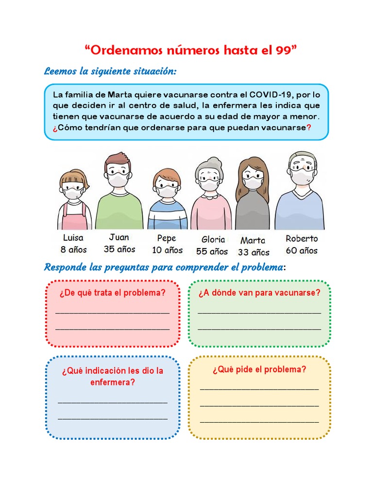 ORDENAMOS NUMEROS HASTA 99 | PDF