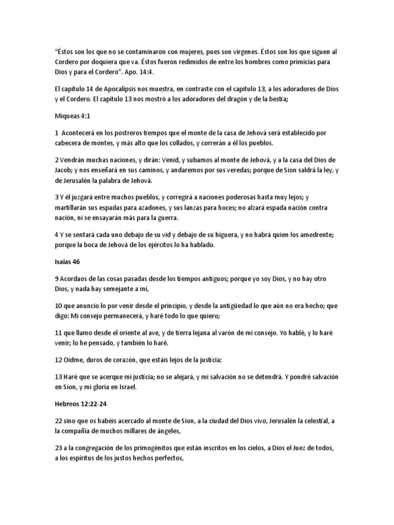 Apocalipsis 14 | PDF | Cristo (título) | Salvación