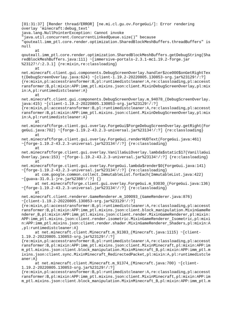 Immersive Portals f3 Log | PDF | Software | Concurrent Computing