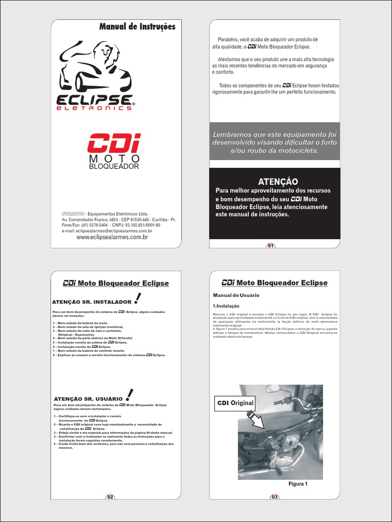Manual - Moto Bloqueador Eclipse | PDF | Motocicleta | Motores