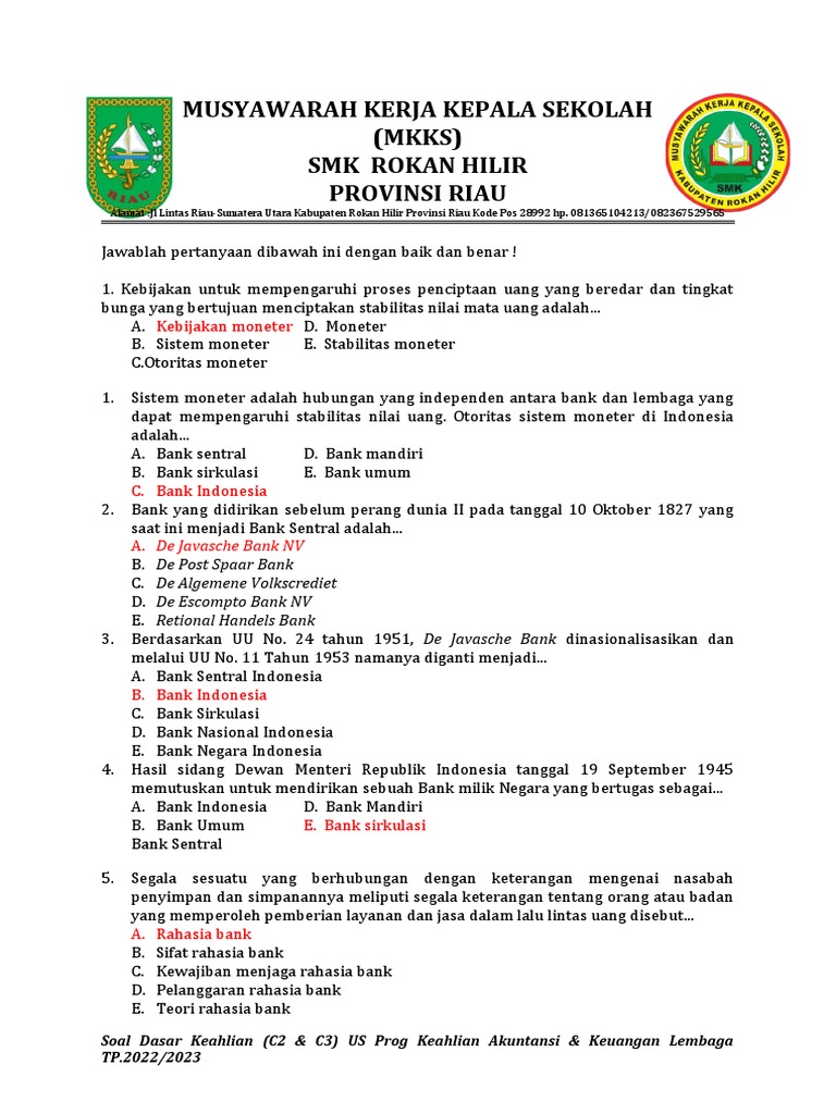 Soal MGMP Akuntansi Keuangan Lembaga | PDF