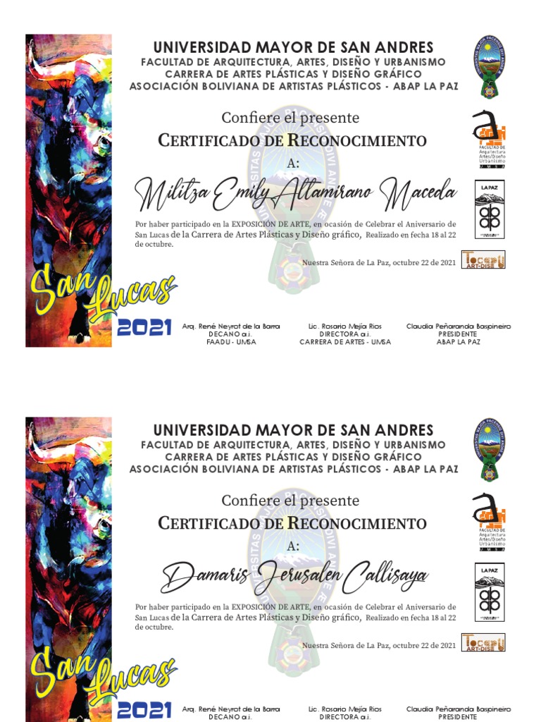 Certificado Materia Pintura I Paralelo "B" | PDF | Las artes