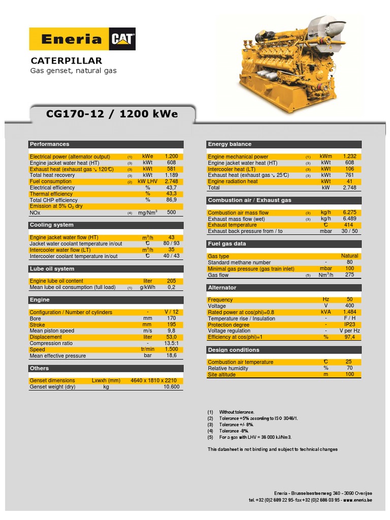 Jpflorez - Caterpillar - Gas Genset CG170-12 1200 Kwe | PDF | Engines ...