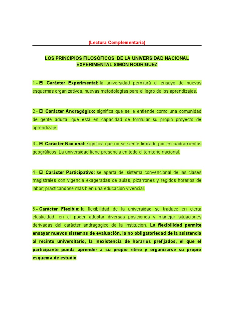 Los Principios Filosóficos A La Unesr | PDF