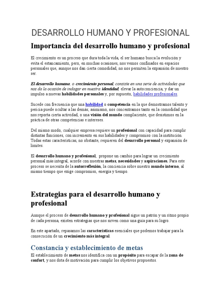 Desarrollo Humano y Profesional | PDF | Moralidad | Comportamiento