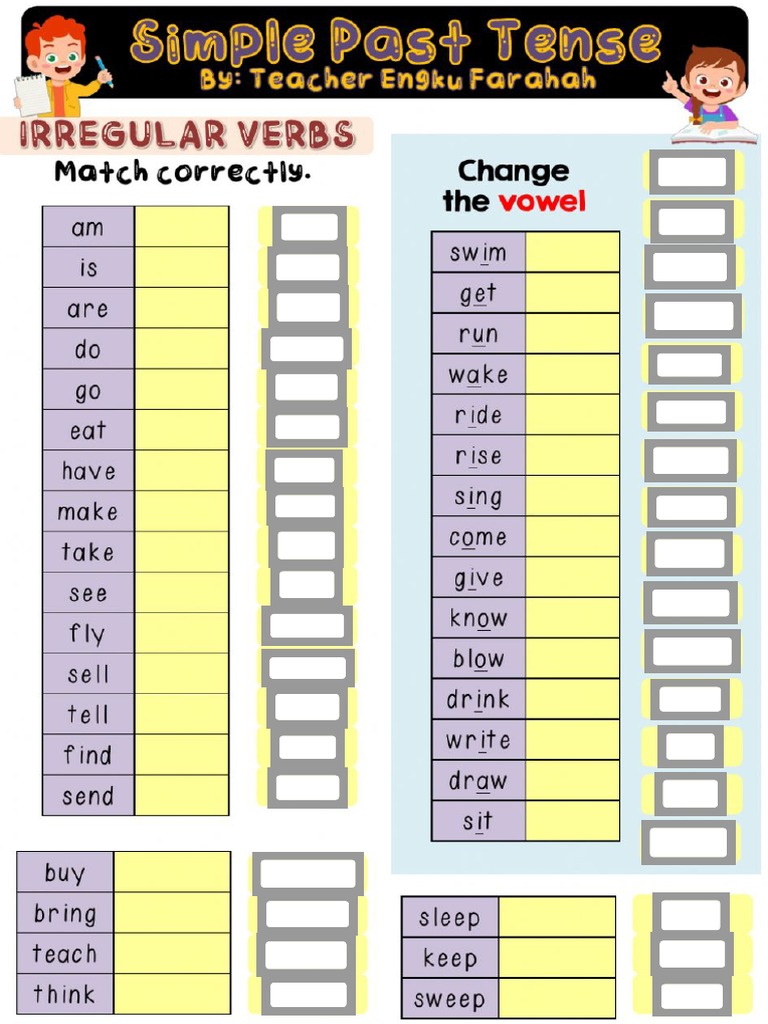 Simple Past Tense (Regular-Irregular Verbs) Worksheet | PDF | Language ...
