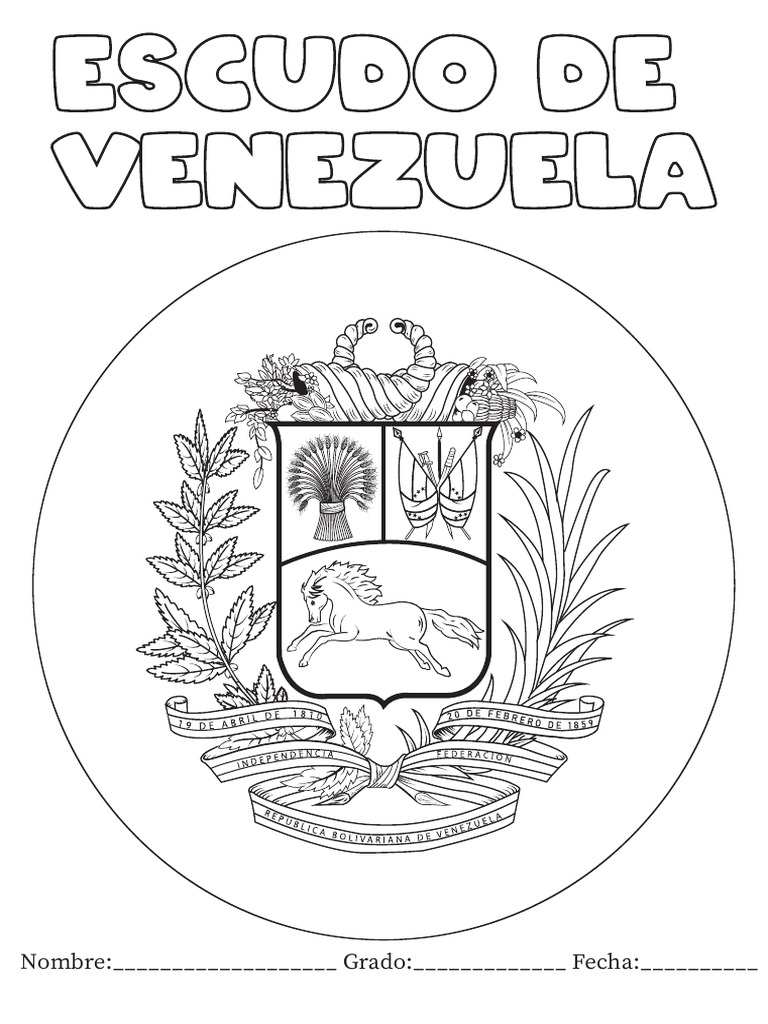 Escudo de Venezuela Para Colorear (1) | PDF