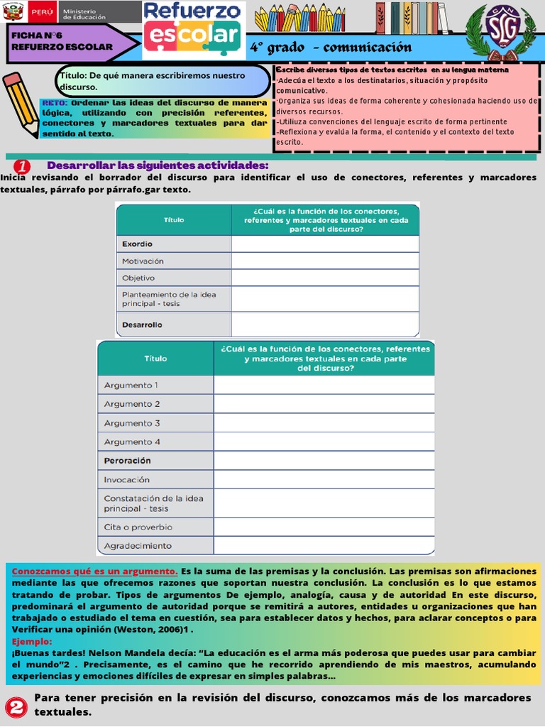 Ficha N°6 Refuerzo Escolar | PDF