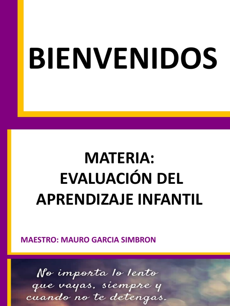 Clase Presentacion Sub Uno | PDF | Evaluación | Aprendizaje
