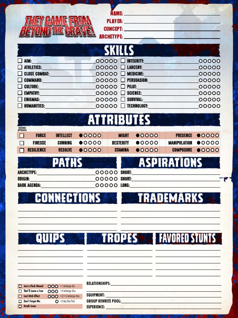 TCFBTG Character Sheet Interactive | PDF