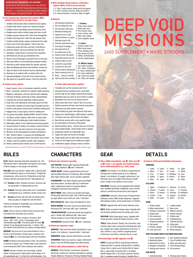 Deep Void: Mercenary Missions Guide | PDF