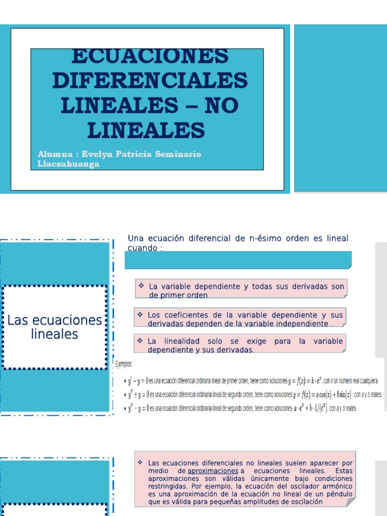 Ecuaciones Diferenciales Lineales - No Lineales | PDF