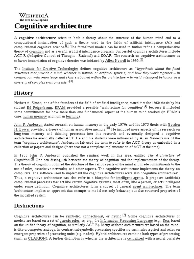 Cognitive Architecture | PDF | Emerging Technologies | Cognitive Science
