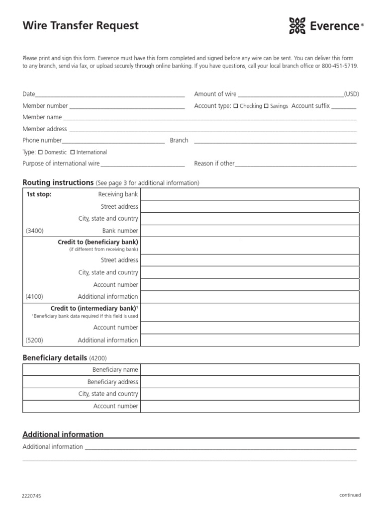 Wire Transfer Request Form Instructions | PDF | Service Industries ...