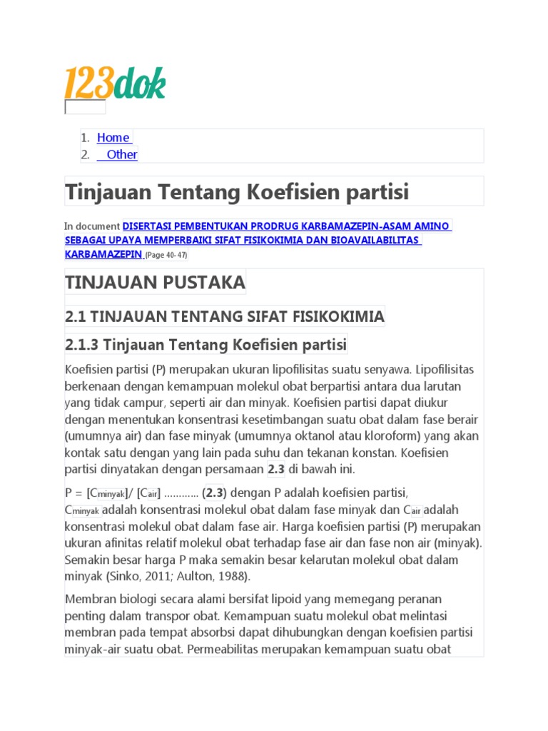 Koefisien Partisi | PDF