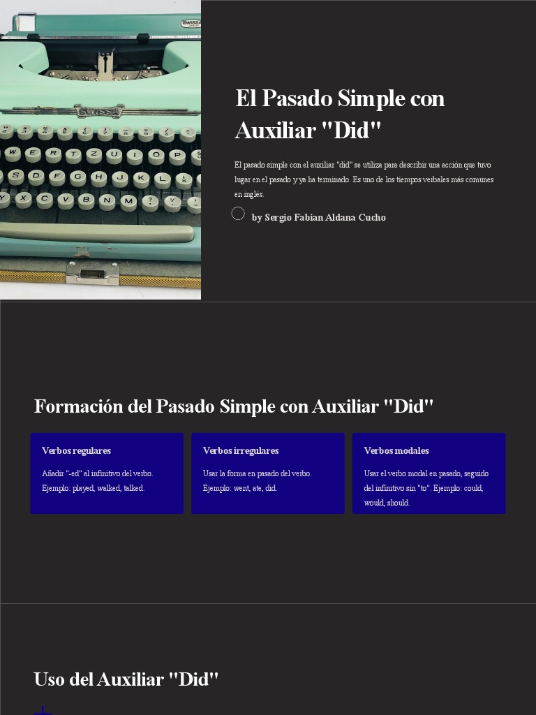 Uso del Auxiliar "Did" en Pasado Simple | PDF