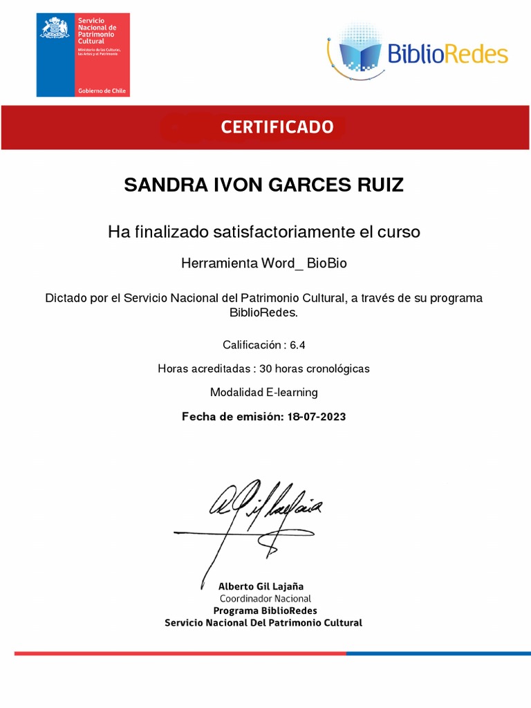 Certificado Computacion | PDF