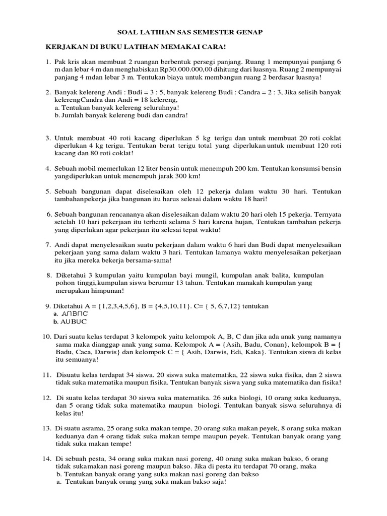 Soal Latihan Sumatif Akhir Semester Genap | PDF