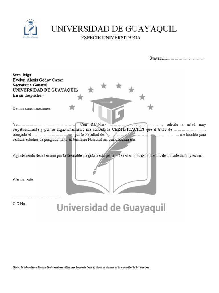 Modelo de Certificacion - Titulo de Tercer Nivel para Estudios de ...