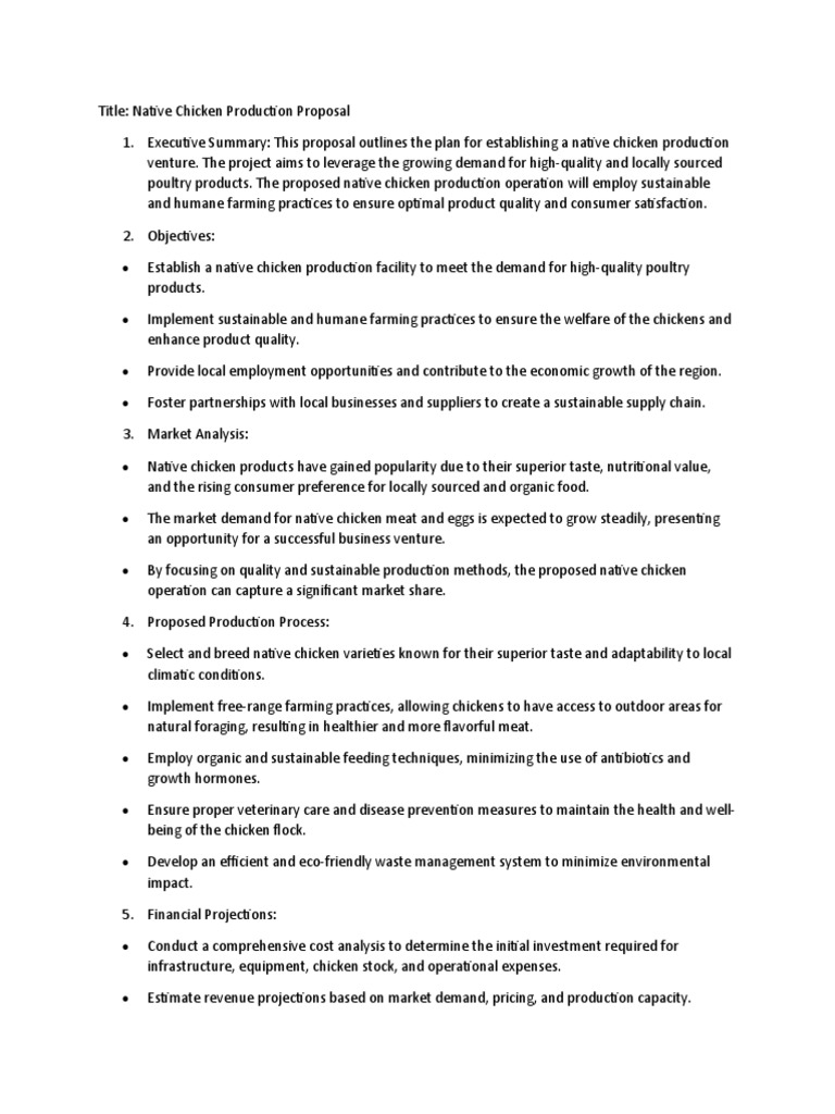 Proposal Native Chicken | PDF | Sustainability | Agriculture