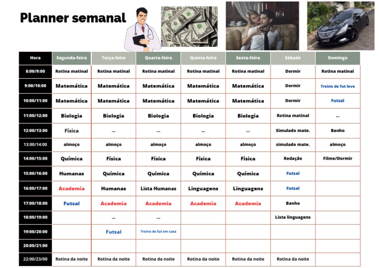 Folha Planner Semanal Verde e Rosa | PDF