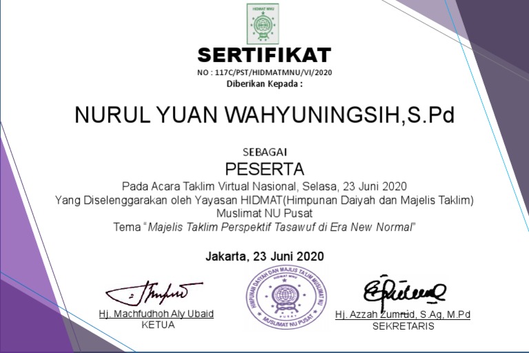 Sertifikat Peserta | PDF