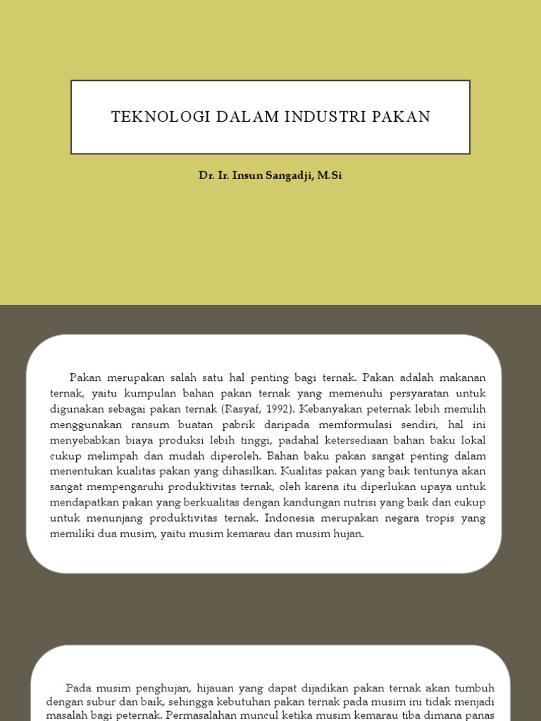 Teknologi Dalam Industri Pakan | PDF