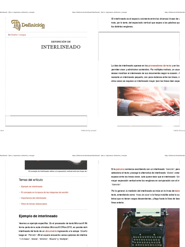 Interlineado - Qué Es, Importancia, Definición y Concepto | PDF ...