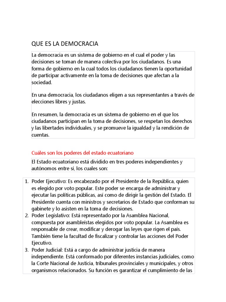 Que Es La Democracia | PDF