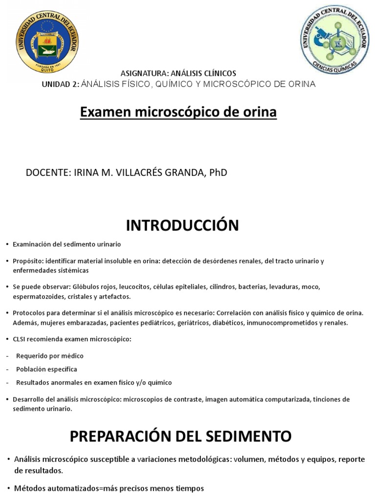 Examen Microscópico de Orina | PDF | Especialidades Medicas | Sistema ...