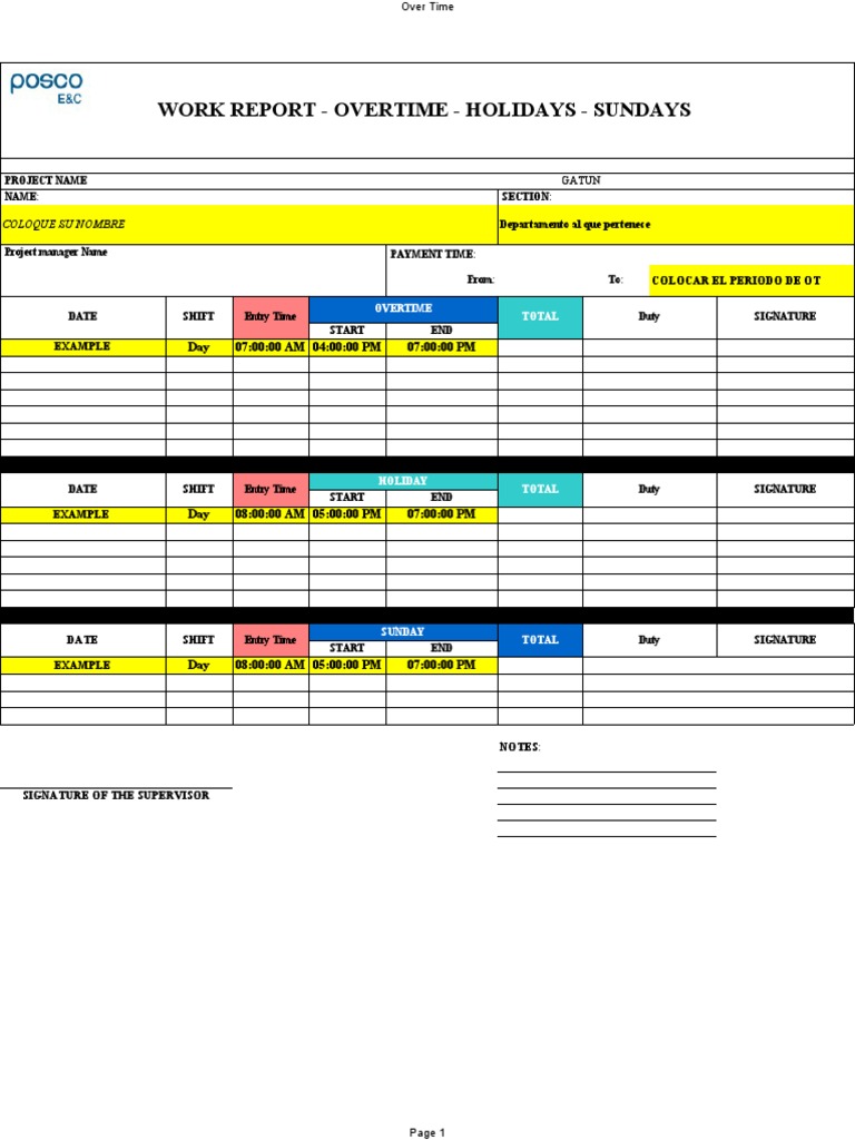 Overtime Form 2 | PDF