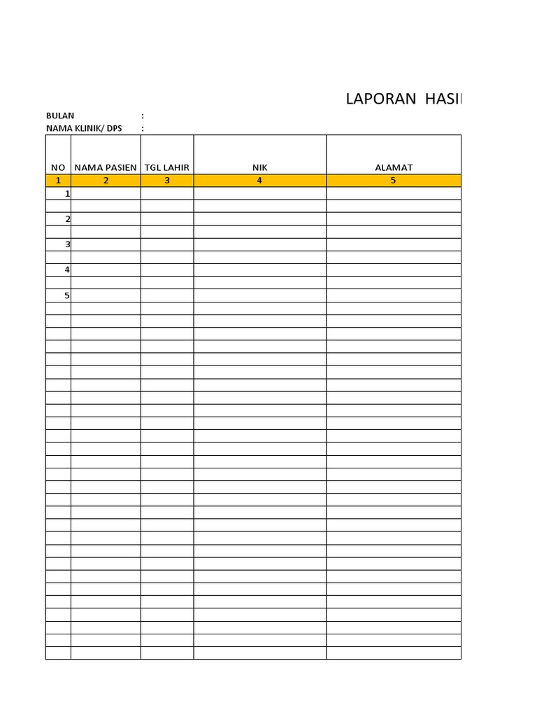 Laporan Bulanan Puskesmas | PDF