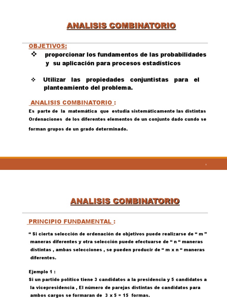 Analisis Combinatorio | PDF | Combinatoria | Probabilidad