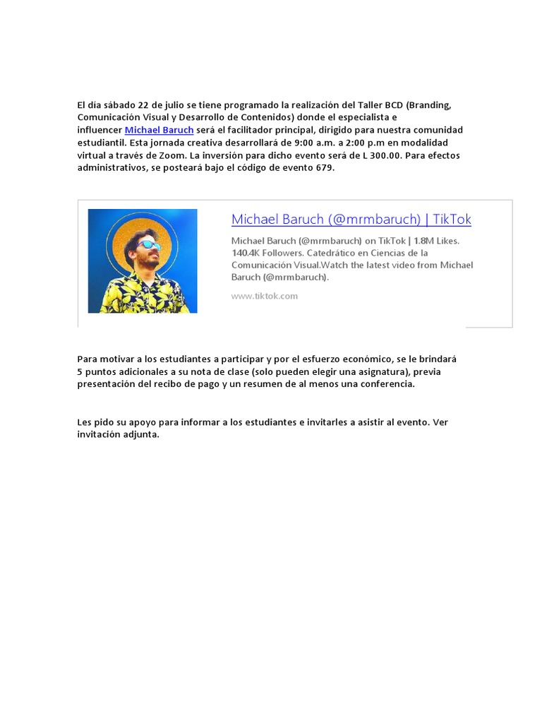 Invitacion Taller BCD Marketing | PDF