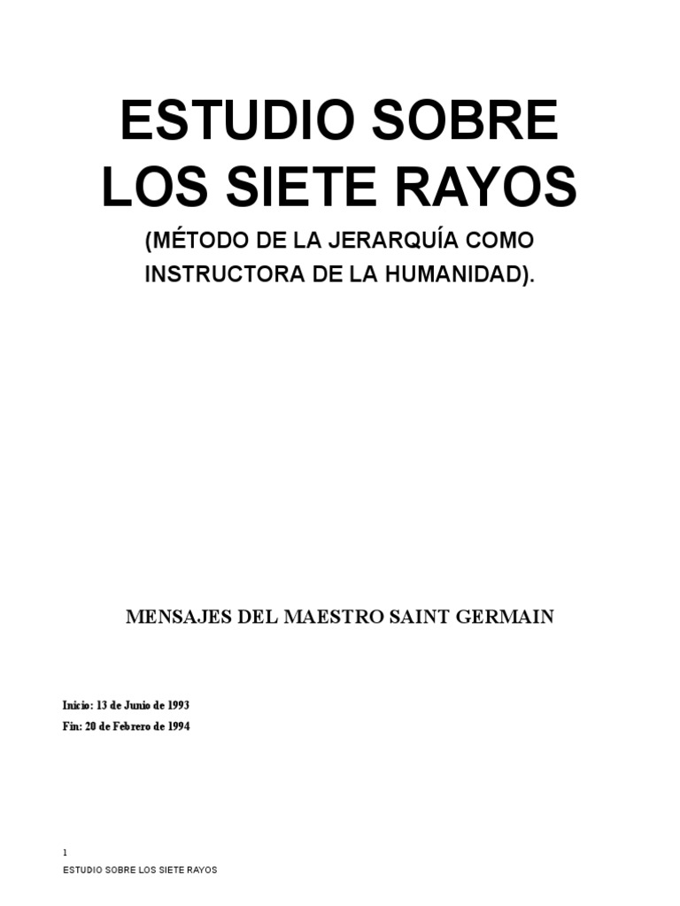Estudio Sobre Los Siete Rayos | PDF | Homo Sapiens | Mente