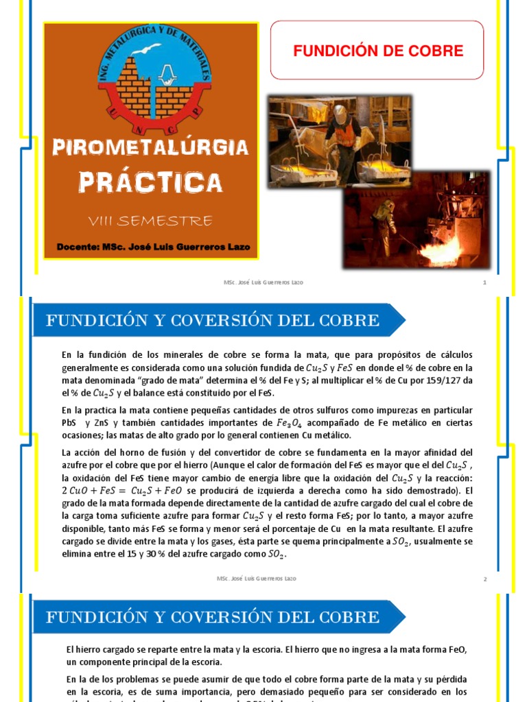 Fundicion y Conversion de Cobre | PDF | Fundición | Cobre