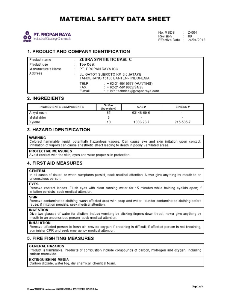 MSDS Propan | PDF | Combustion | Firefighting