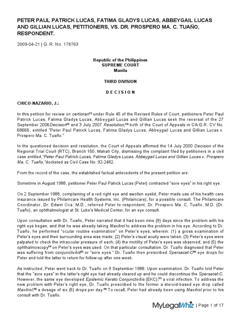 Lucas Vs Tuano | PDF | Negligence | Burden Of Proof (Law)