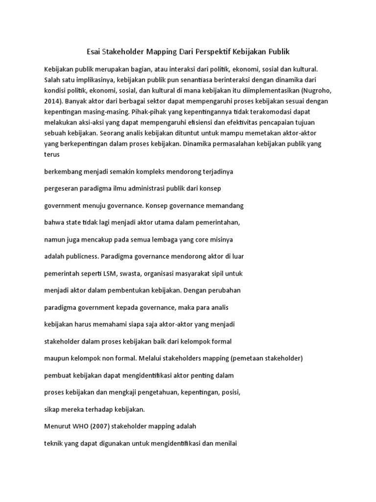 Stakeholder Mapping Pdf