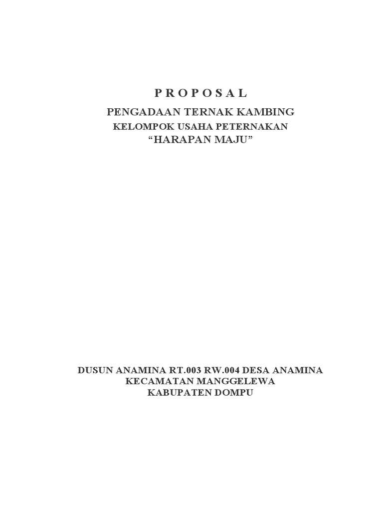 Proposal Kambing Harapan Maju | PDF