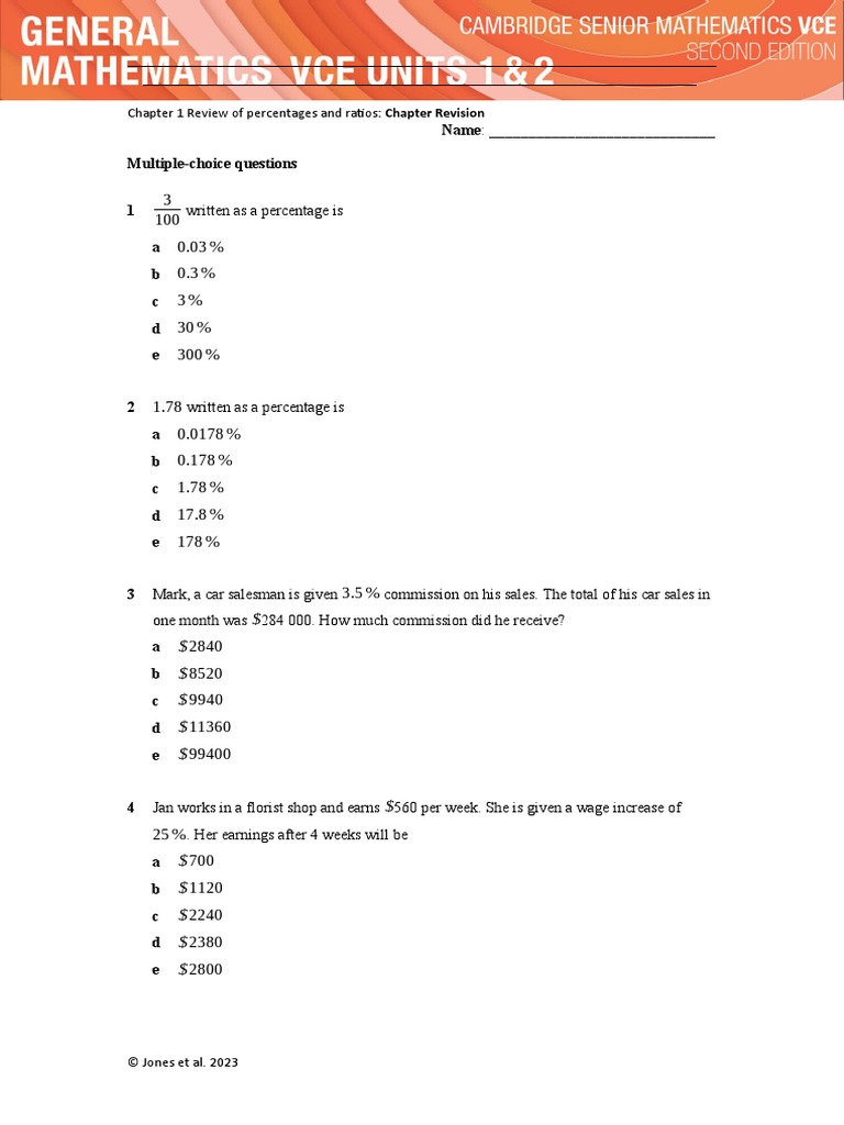 Unit 1 Revision | PDF | Matrix (Mathematics) | Skewness