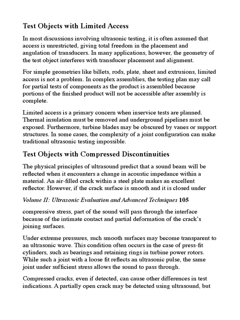 Test Objects With Limited Access | PDF | Ultrasound | Rolling ...